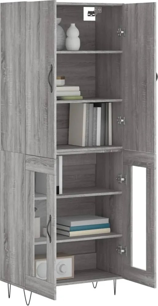 Skříň highboard šedá sonoma 69,5 x 34 x 180 cm kompozitní dřevo 3198071