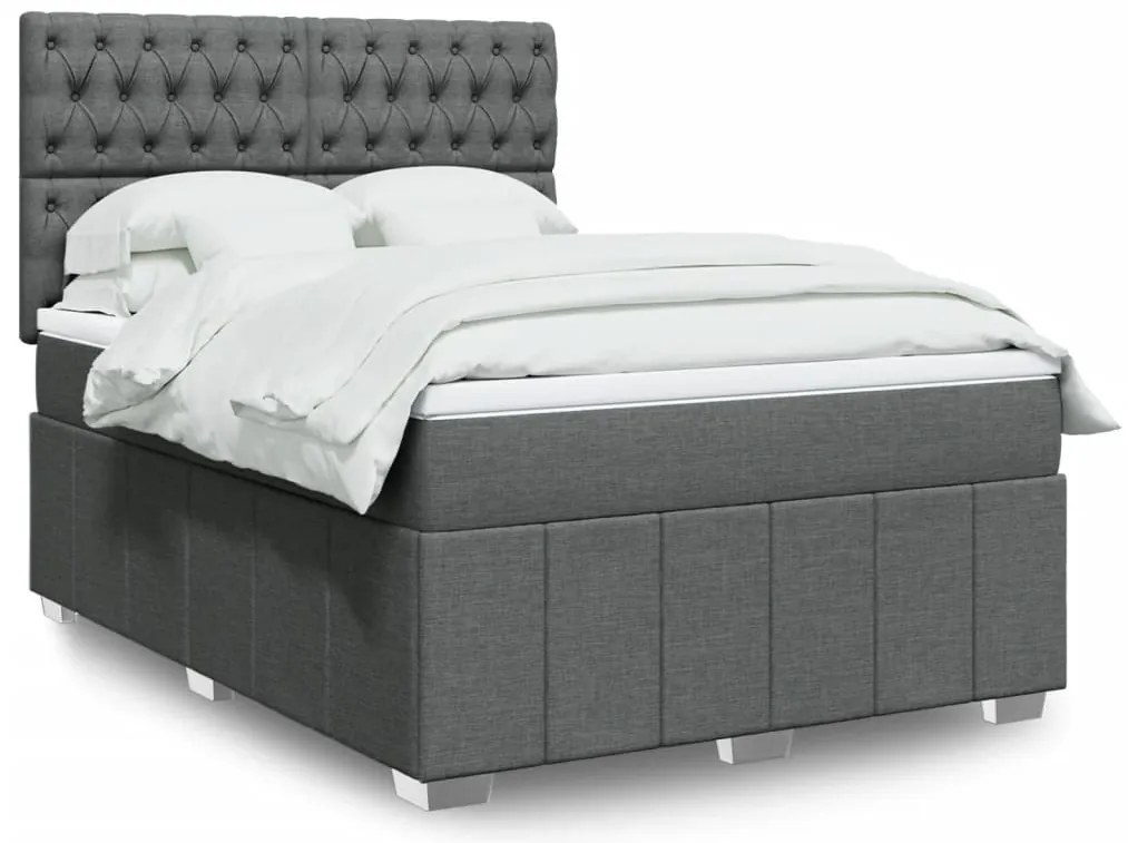 Box spring postel s matrací tmavě šedá 140x200 cm textil 3293999