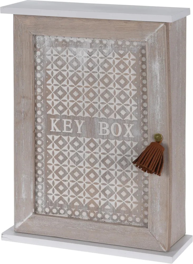 Skříňka na klíče - věšák na drobnosti s dvířky KEY BOX