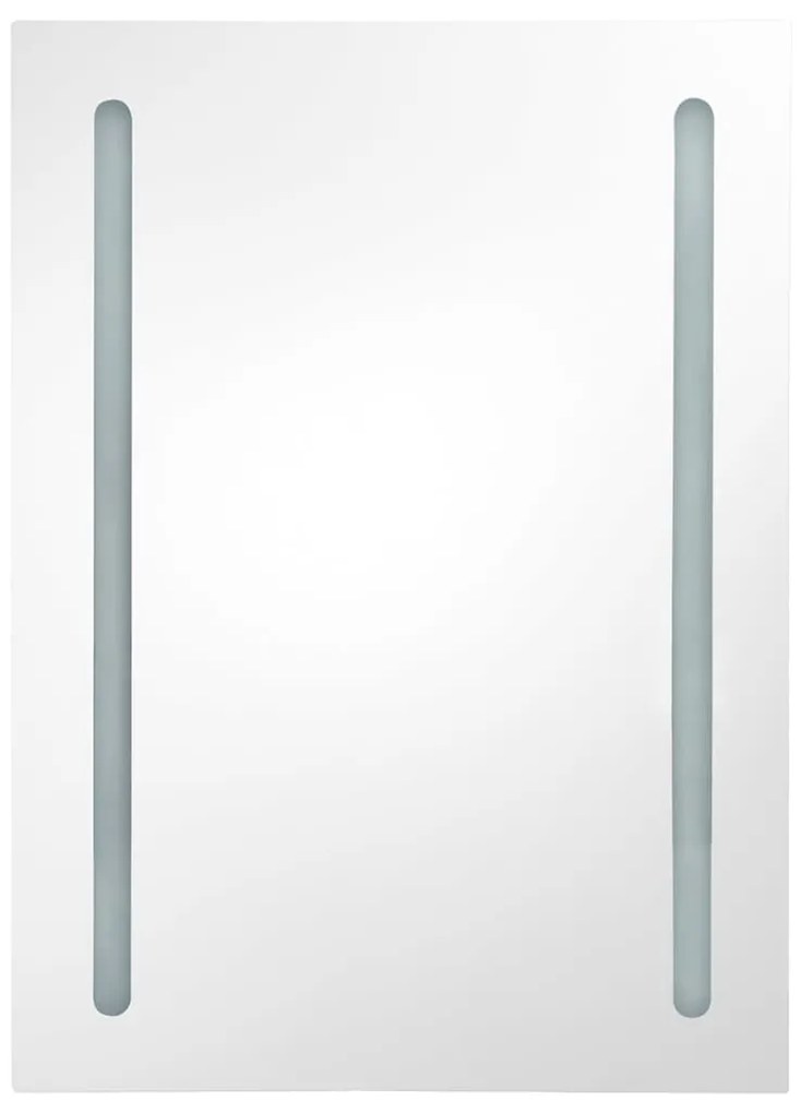 LED koupelnová skřínka se zrcadlem - 50x13x70 cm | dub
