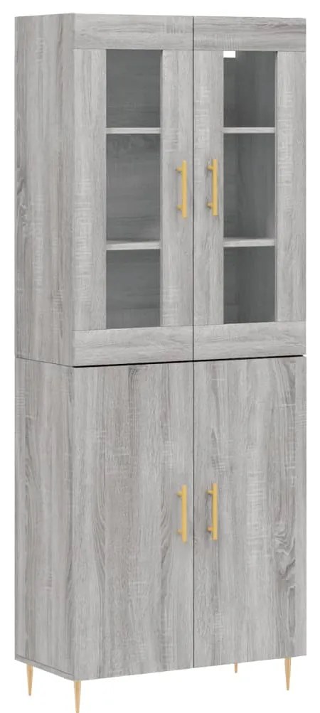 Skříň highboard šedá sonoma 69,5 x 34 x 180 cm kompozitní dřevo - Default Title