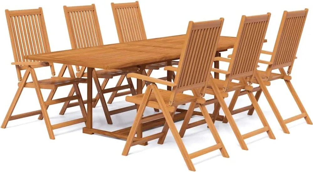 7dílný zahradní jídelní set masivní akáciové dřevo 160-240 cm 3079641