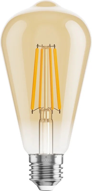 Mexen Vintis, LED filamentová žárovka E27, ST64, 8 W, teplá bílá 2200K, jantarová, L152-E27-0822-50