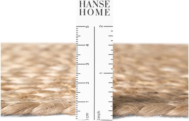 Oboustranný/ručně tkaný jutový kulatý koberec v přírodní barvě ø 200 cm Basil – Hanse Home