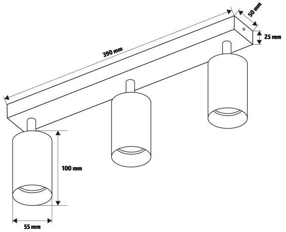 Brilagi - LED Stmívatelné bodové svítidlo SELE 3xGU10/4,8W/230V černá