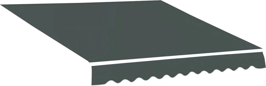 Náhradní plátno Outsunny pro markýzu - Měkký vlnkový lem - Vysoce husté polyesterové 280 g/m² s ochrannou proti UV záření v šedé 3,82D x 2,4Š (projek…