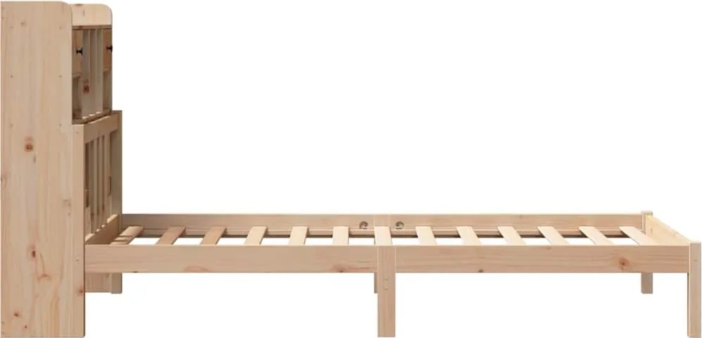 Postel s knihovnou bez matrace 90 x 190 cm masivní borovice 3322327