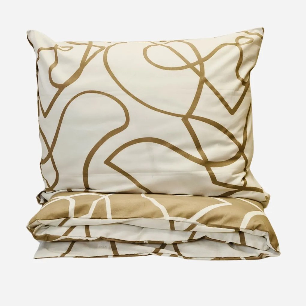 Povlečení bavlněné Merlot hnědé TiaHome - 2x Polštář 90x70 cm, 1x Přikrývka 200x220cm