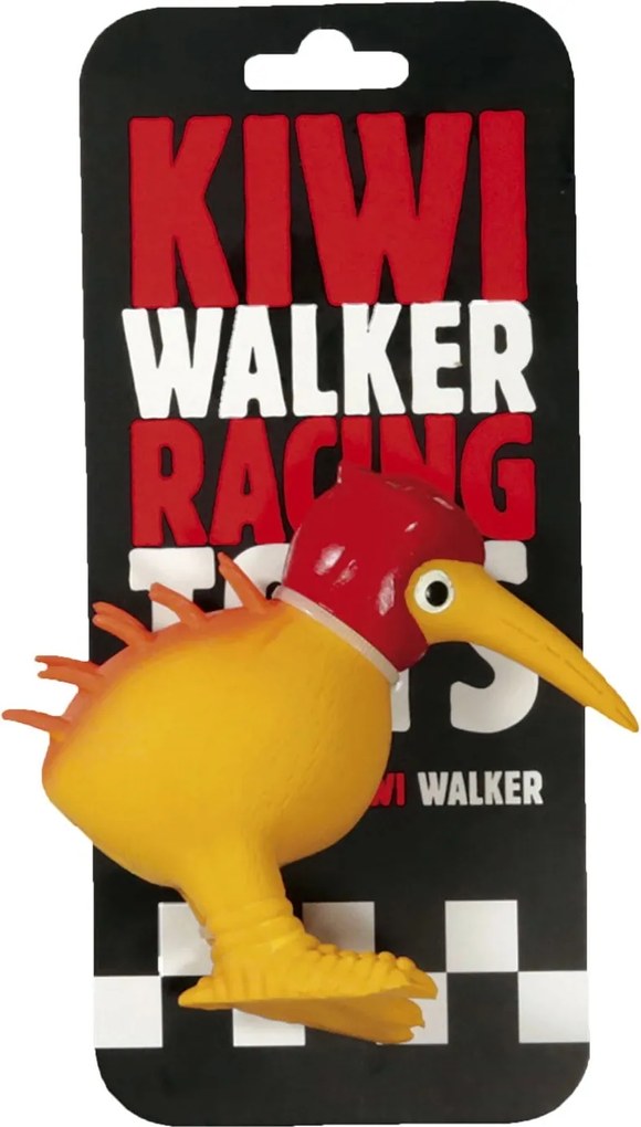 Kiwi Walker Latexová hračka pískací Racer 10,5 cm, červená