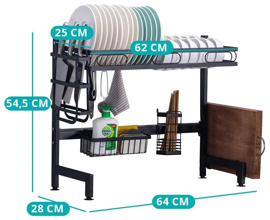 Odkapávač na nádobí na dřez - dvojitý