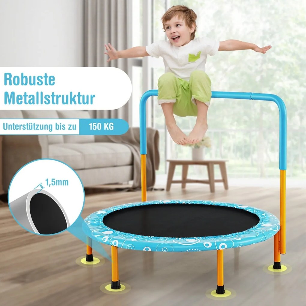Costway Φ92 cm dětská trampolína s rukojetí mini trampolína do 150 kg nosnost