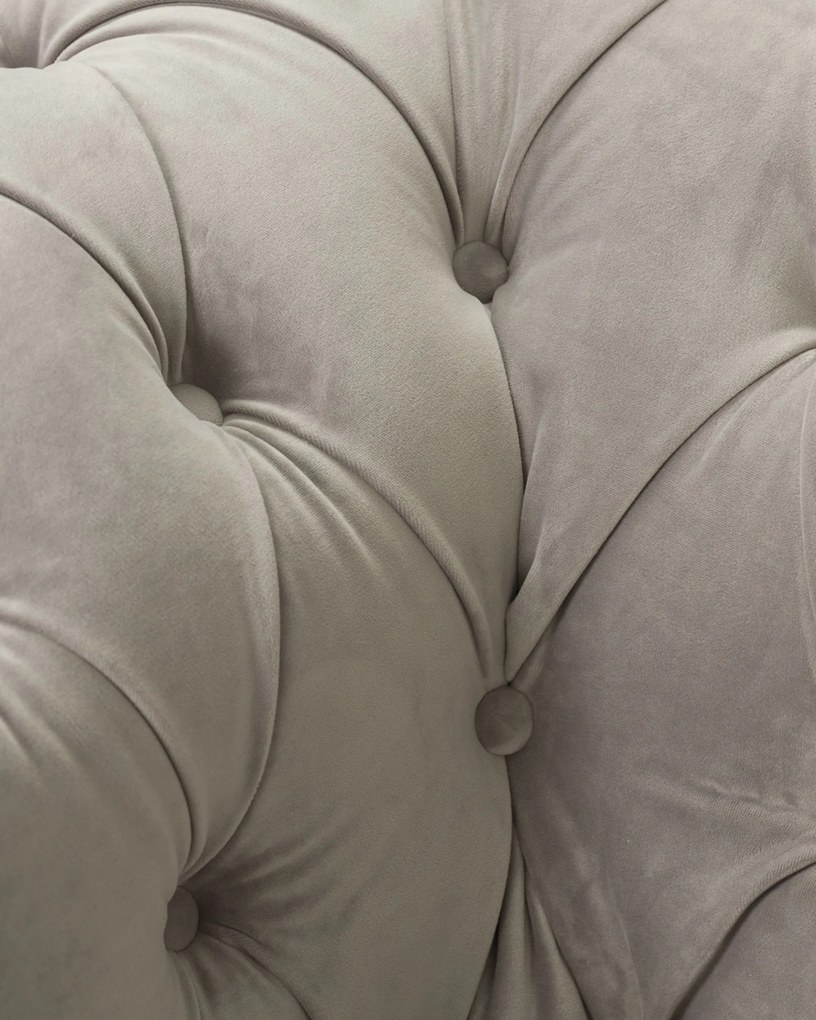 Křeslo Chesterfield Classic Velvet Light Grey 118x96x77cm