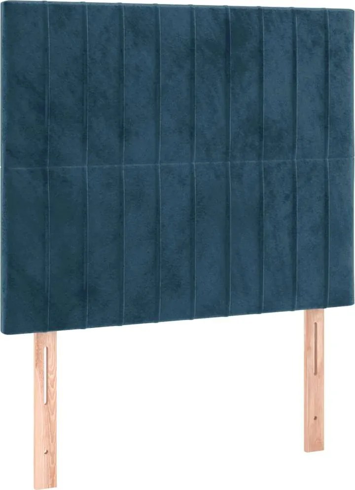 Box spring postel s matrací tmavě modrá 90x190 cm samet 3129307
