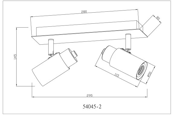 Globo 54045-2 - Bodové svítidlo MATTI 2xE27/40W/230V