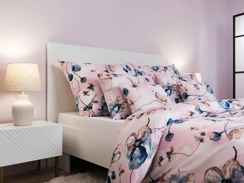 DADKA Povlečení krep Bloom elegance pudrová 240x220, 2x 70x90 cm
