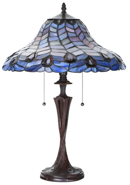 Stolní lampa Tiffany Debora modro fialová – 40x60 cm