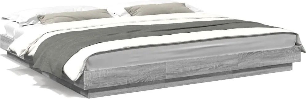 Rám postele s LED osvětlením šedý sonoma 180 x 200 cm kompozit 3281082
