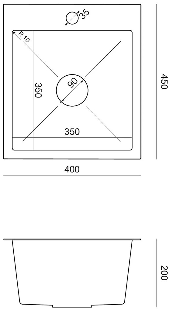 Kuchyňský nerezový dřez QUADRON LUKE 90 černý metalický s ohebnou baterií (40x45x20cm)