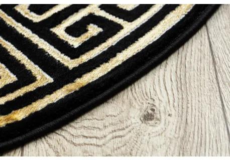 Kulatý koberec GLOSS moderni 6776 86 stylový, rám, řecký černý / zlato velikost kruh 150 cm | krásné koberce cz