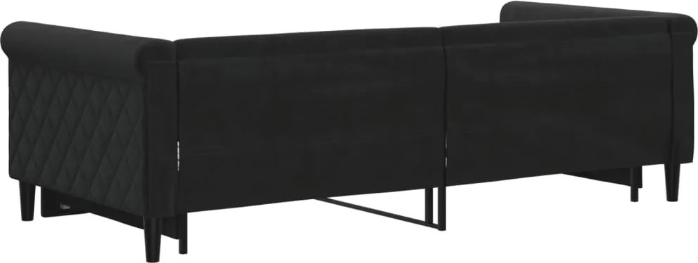 Válenda s přistýlkou černá 90 x 200 cm samet 3197775