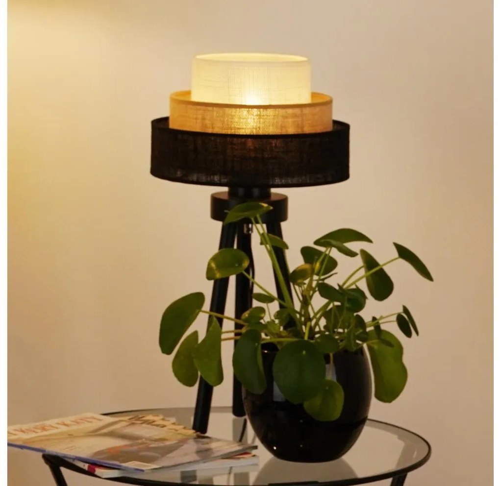 Brilagi - Stolní lampa ASPEN LUNETA 1xE27/15W/230V černá/béžová/krémová