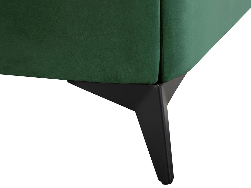 Sametová postel 160 x 200 cm zelená MELLE Beliani