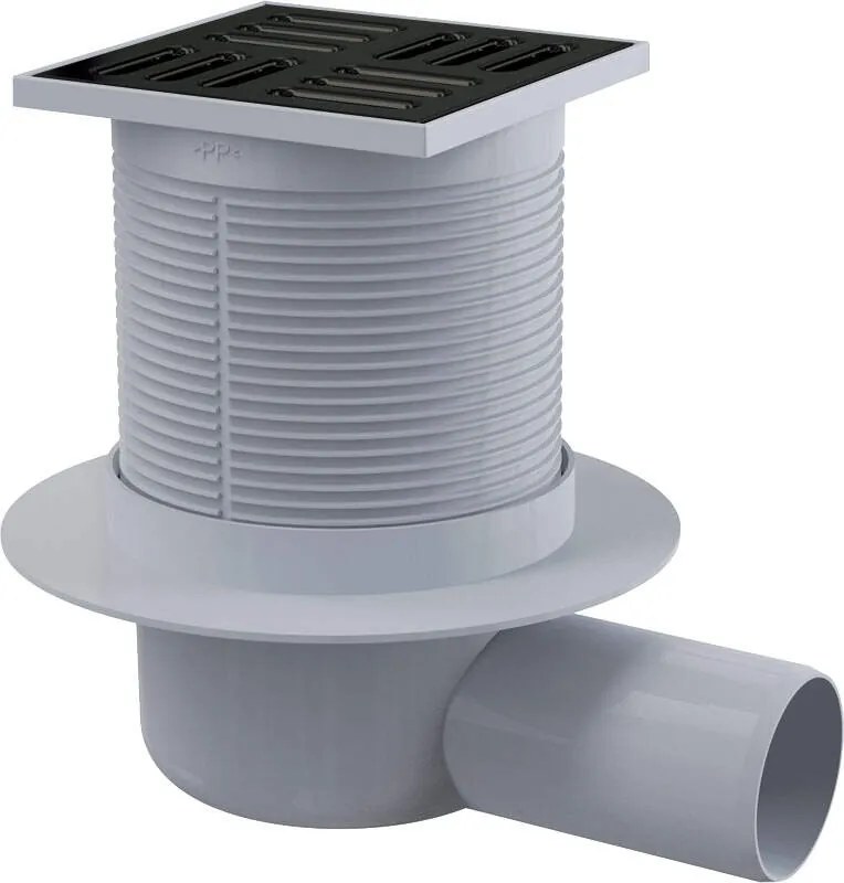 Deante Deante, bodový sprchový žlab s černým roštem 105x105mm, DEA-KOS_N01C