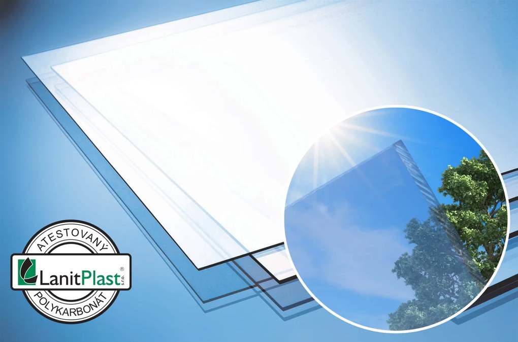 LANIT PLAST, s.r.o. hliníková pergola LANITPLAST WALL 33 FSX bílá + čirý PC LG4311