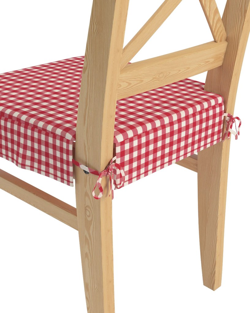 Sedák na židli IKEA Ingolf barva červená látka vzorované