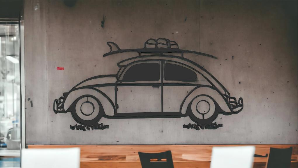 VW Brouk - kovový obraz na zeď Velikost: 100cm, Barva: Red