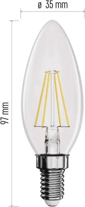 Emos lighting LED žárovka Filament Candle 3,4W E14 teplá bílá