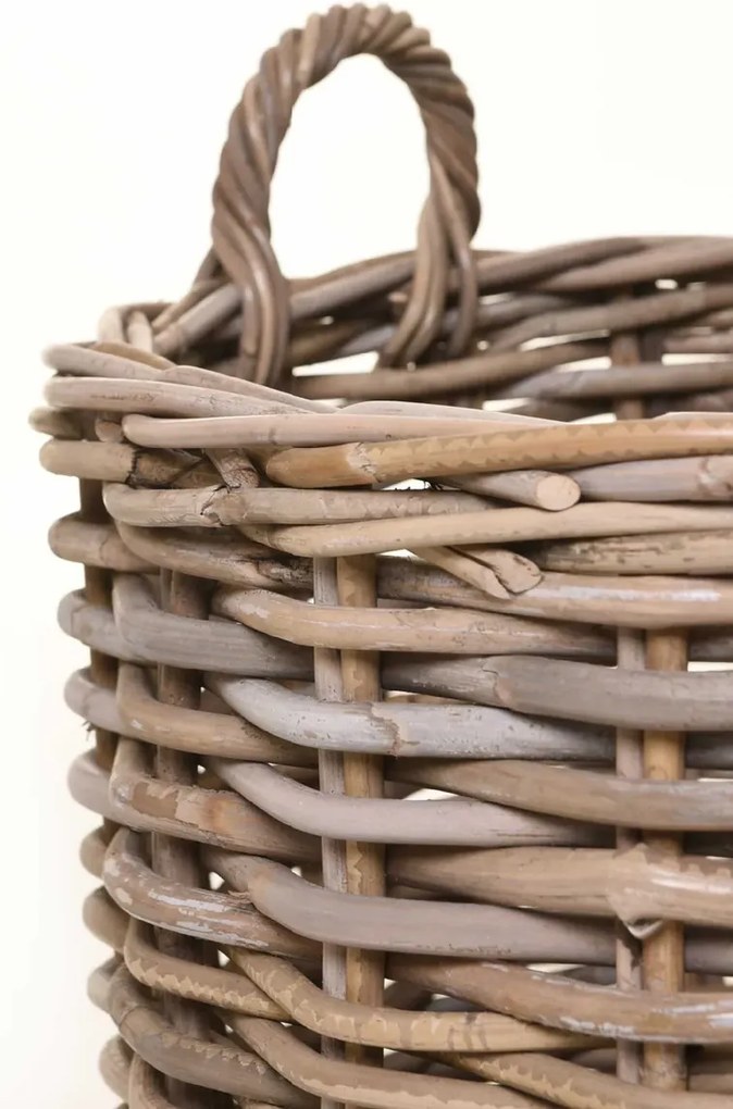 Koš na rostliny ARRIBA, ratan, průměr 60 cm, natur, s kolečky