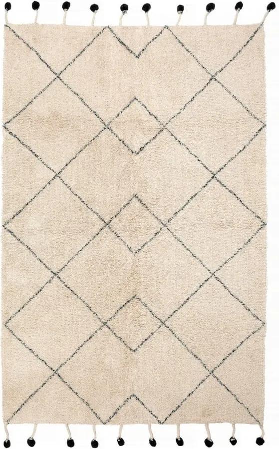 Bavlněný koberec s černými detaily Nattiot Tanvi, 110 x 170 cm