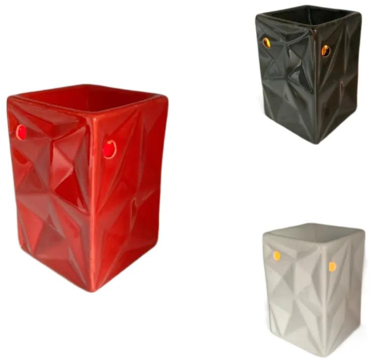 Keramická aromalampa kubistického tvaru, 11,5cm, různé barvy na výběr Barva: Černá
