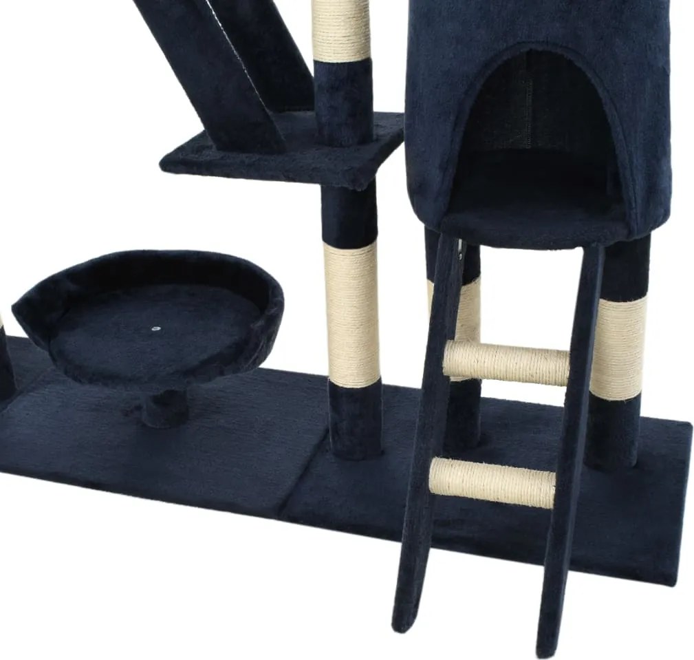 Škrabadlo pro kočky se sisalovými sloupky 230-250 cm modré 170621