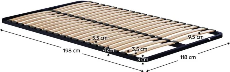 Rošt v pevném rámu, 120x200, KOVOVÝ ROŠT 2 NEW Kondela 0000402268