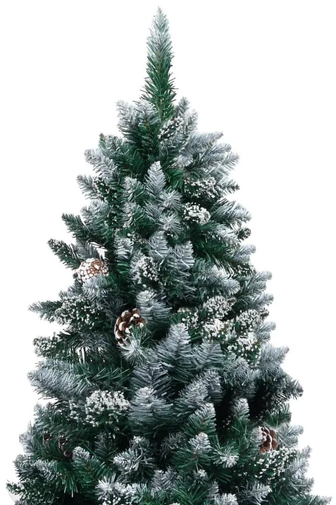321015 vidaXL Umělý vánoční stromek se šiškami a bílým sněhem 150 cm
