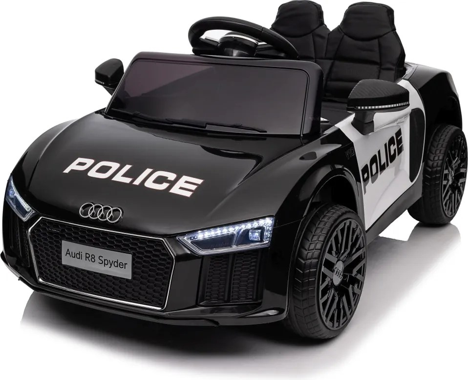 Ramiz Elektrické autíčko Audi R8 Policie na baterie + dálkové ovládání + EVA + pomalý start + MP3 LED