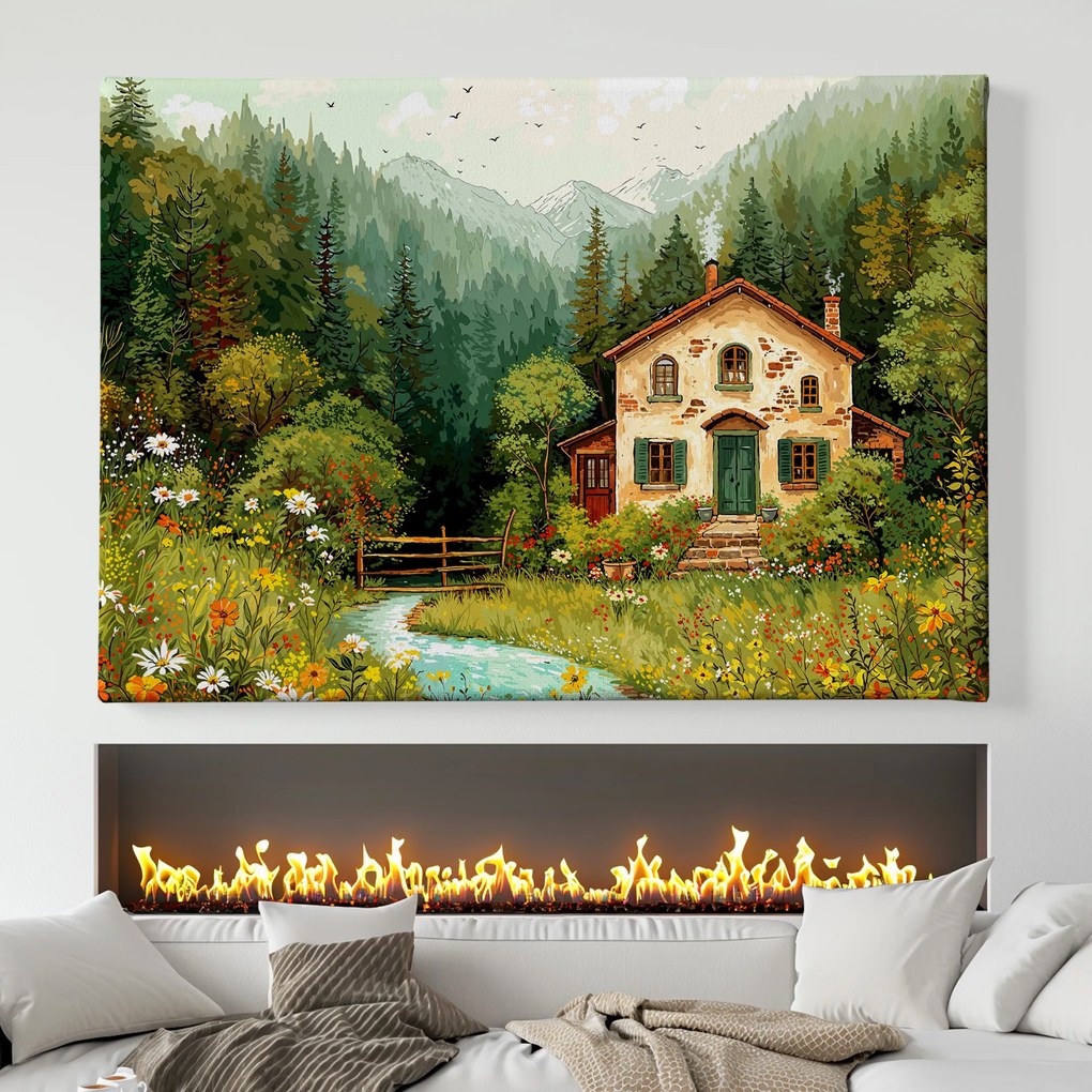 Obraz na plátně - Wald im Sulzach FeelHappy.cz Velikost obrazu (šířka x výška): 210 x 140 cm