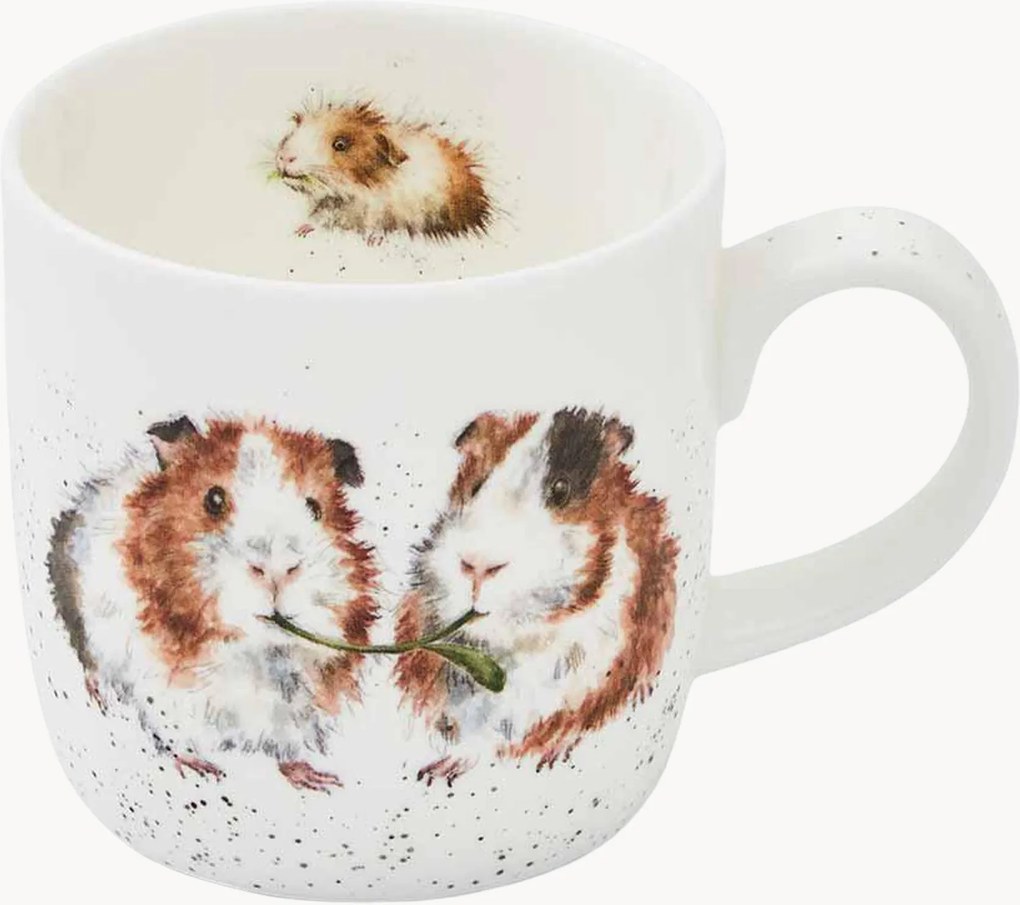 Ručně malovaný hrnek z kostního porcelánu Lettuce Be Friends