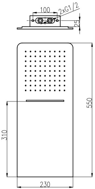 RAV ZAMBEZI sprchový komplet vč. baterie s třícestným keramickým přepínačem, SK5001
