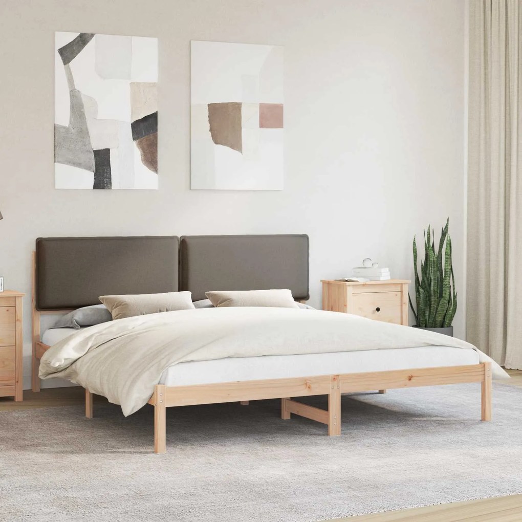 Rám postele s čalouněným čelem Taupe 200 x 200 cm 3405560
