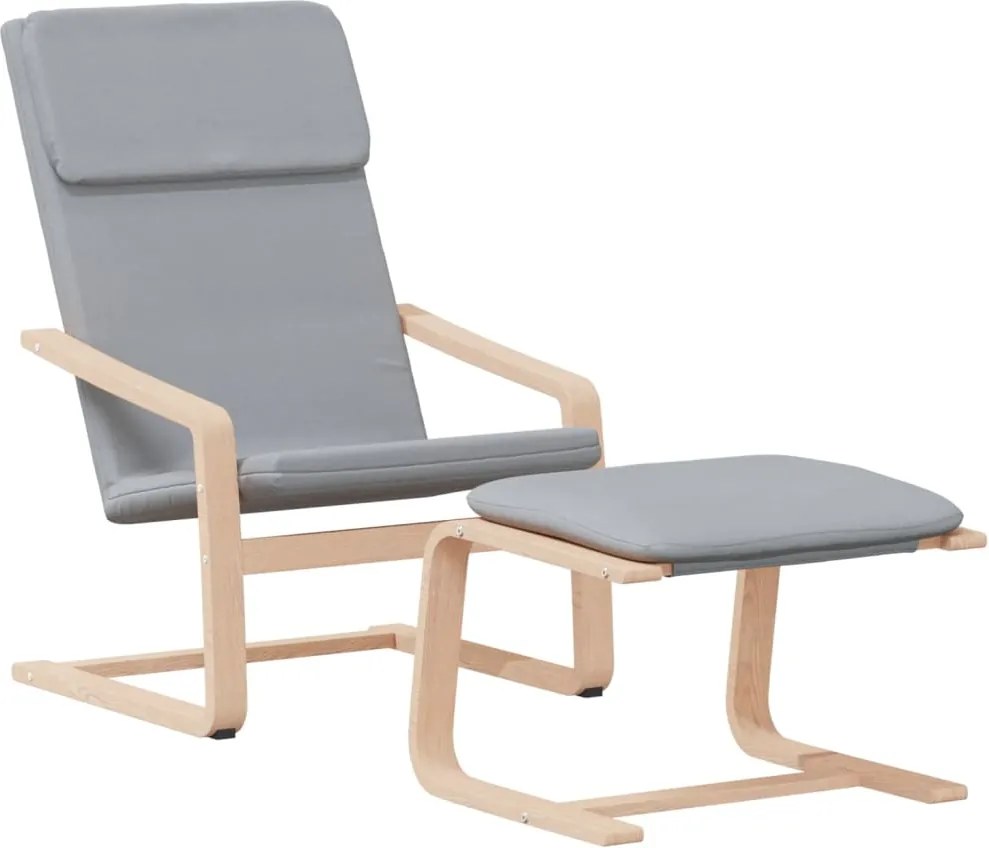 Relaxační křeslo s podnožkou světle šedé textil 3154413