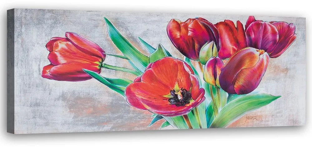 Gario Obraz na plátně Kytice červených tulipánů Rozměry: 90 x 30 cm