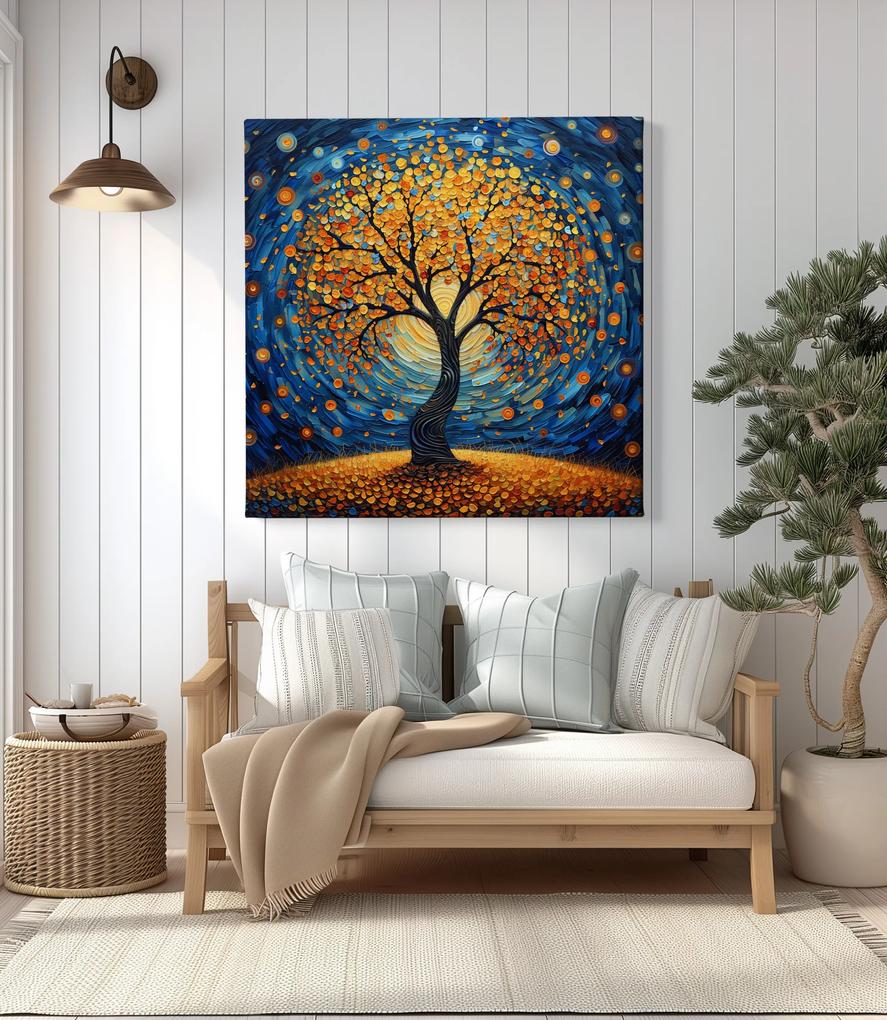 Obraz na plátně - Strom života Spirála propojení FeelHappy.cz Velikost obrazu: 100 x 100 cm