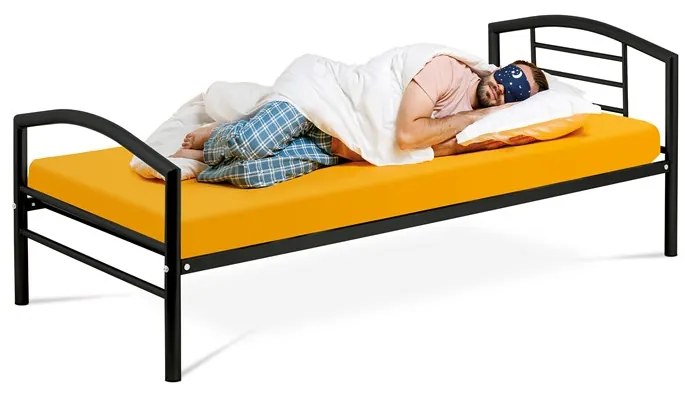 Autronic Kovová jednolůžková postel BED-1900 Barva: Černá