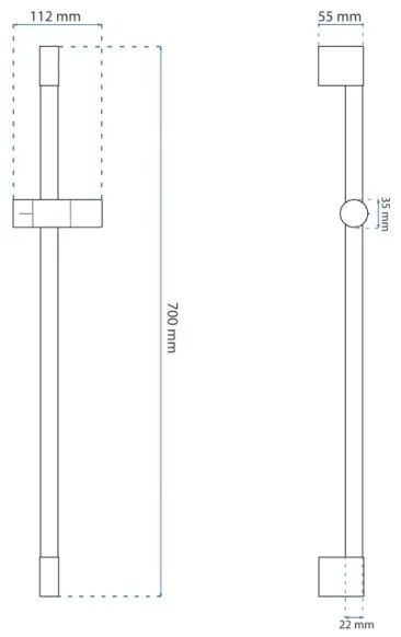 REA-P5981 - Držák pro ruční sprchu 70 cm zlatá