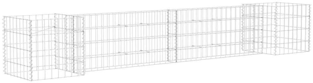 vidaXL Marketos Gabionový truhlík ve tvaru písmene H ocelový drát 260x40x40 cm