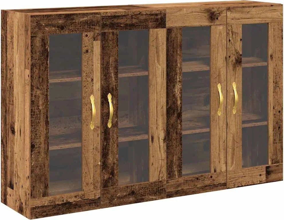 Nástěnné skříně 2 ks Staré dřevo 69,5 x 34 x 90 cm 3334317