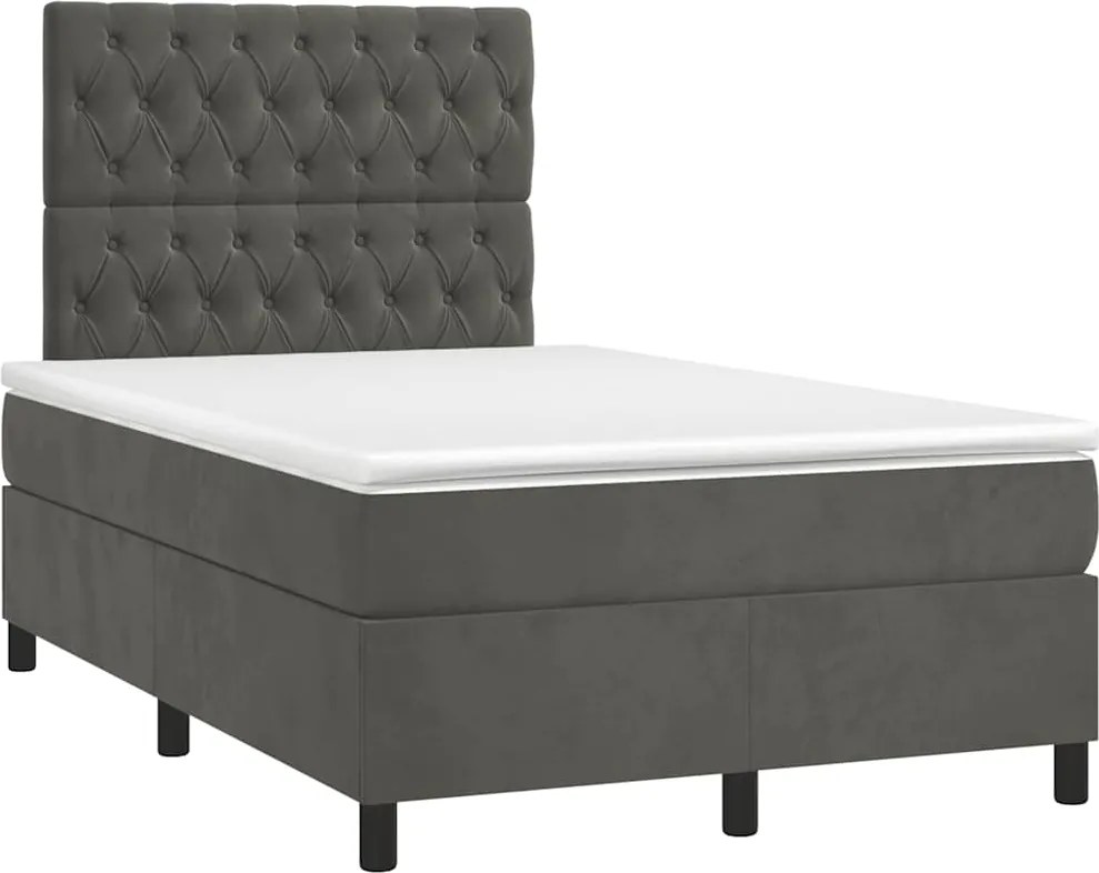 Box spring postel s matrací tmavě šedý 120x190 cm samet 3270014
